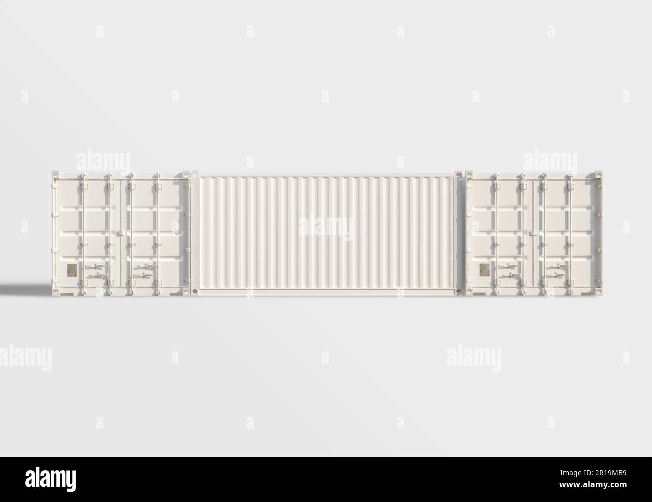 Shipping container white color Stock Photo - Alamy