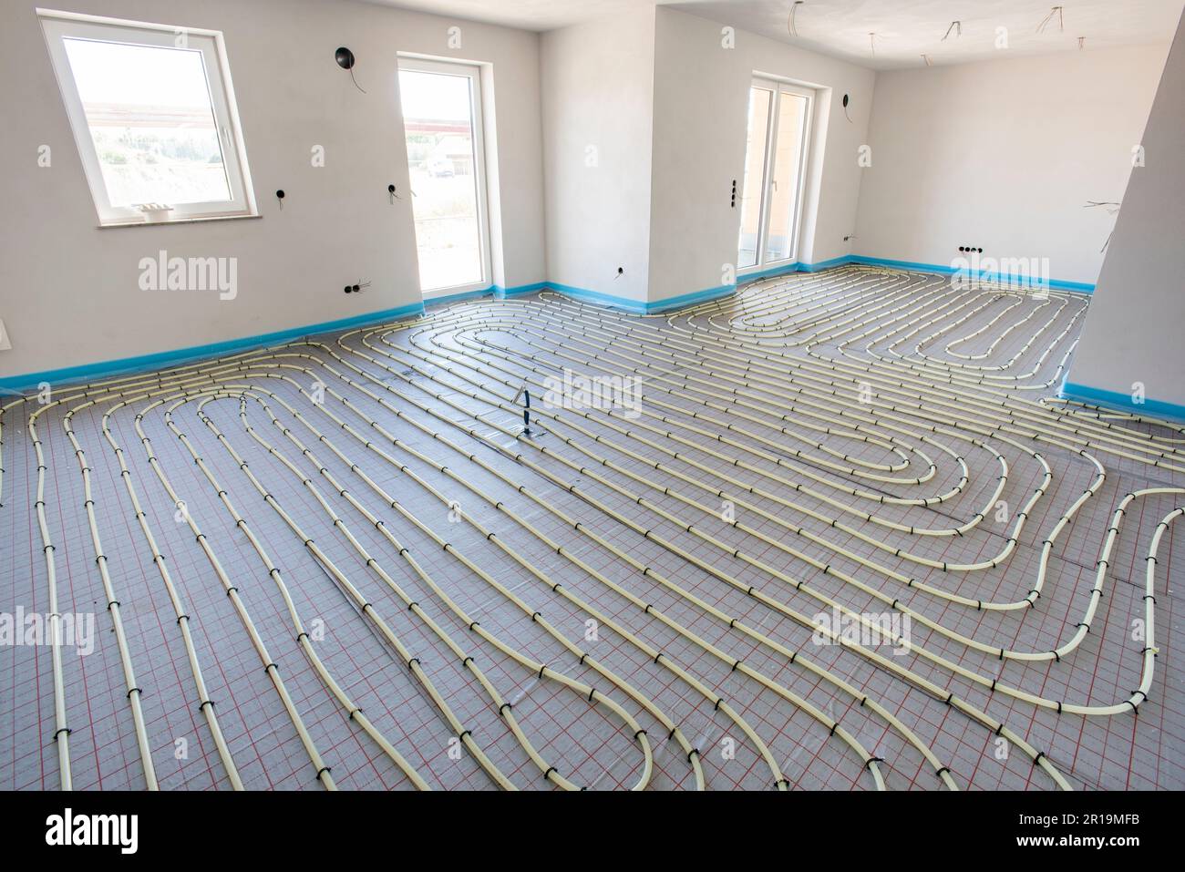 underfloor heating system in construction of new residential house ...