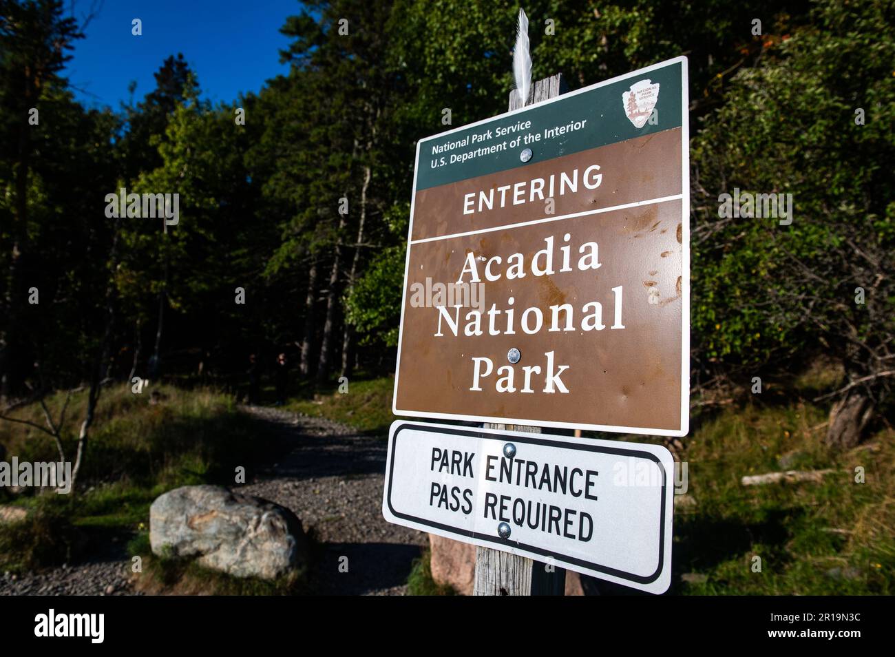 Acadia national park sign hi-res stock photography and images - Alamy