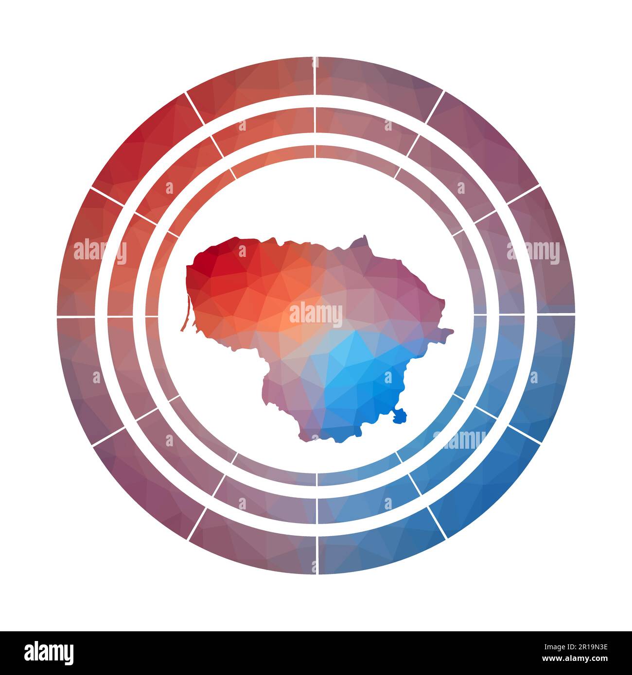 Lithuania badge. Bright gradient logo of country in low poly style ...