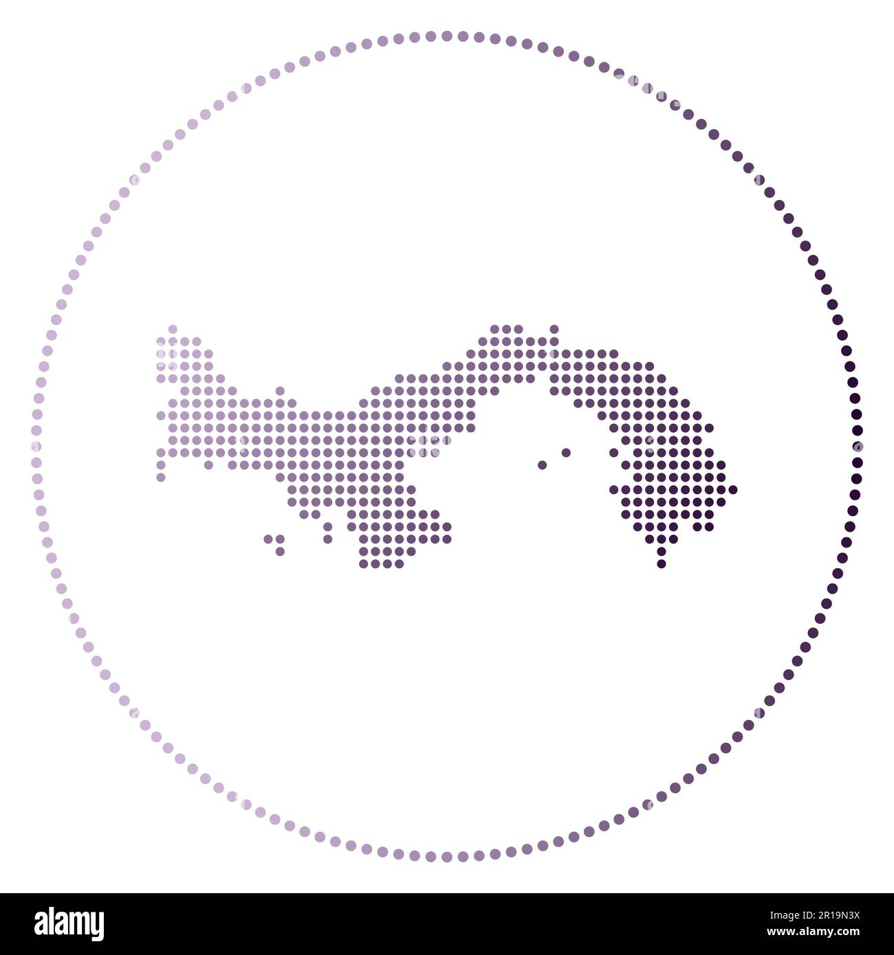 Panama digital badge. Dotted style map of Panama in circle. Tech icon ...