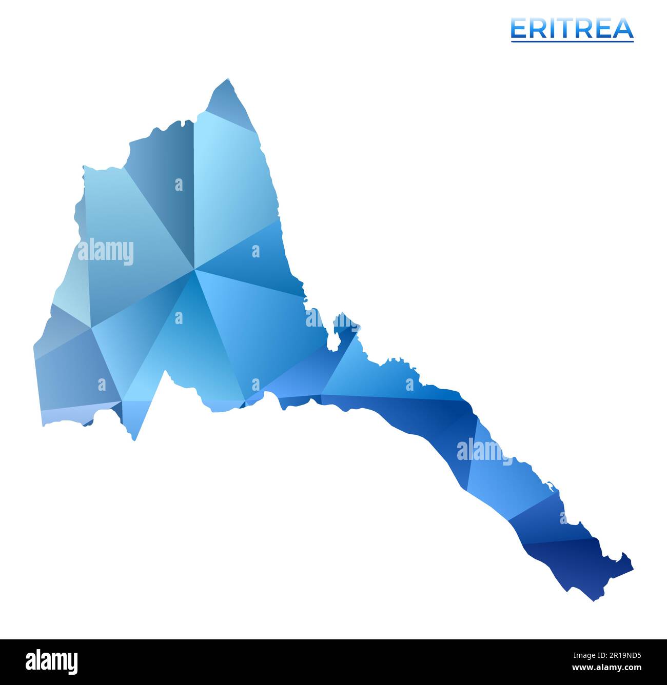 Vector polygonal Eritrea map. Vibrant geometric country in low poly ...