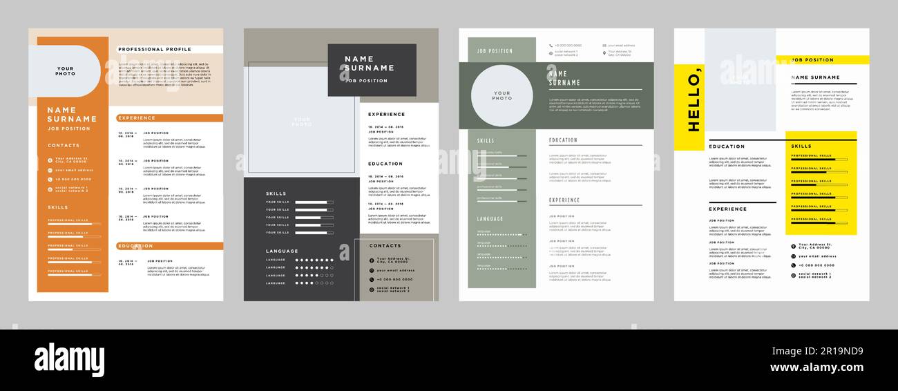 Resume layout hi-res stock photography and images - Alamy