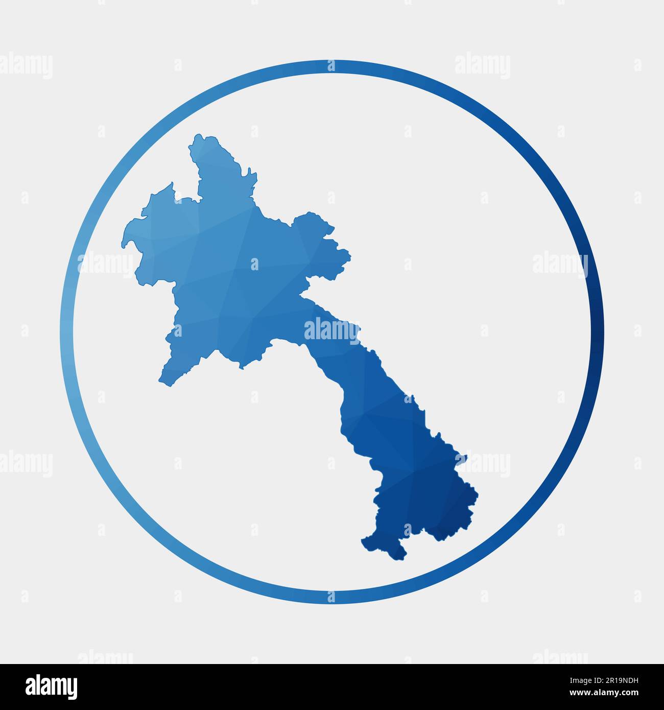 Laos icon. Polygonal map of the country in gradient ring. Round low ... Laos icon. Polygonal map of the country in gradient ring. Round low ...