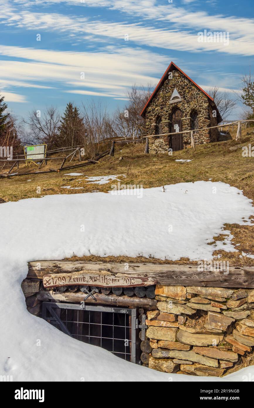 The mining landscape Mednik Hill, UNESCO World Heritage site, part of ...