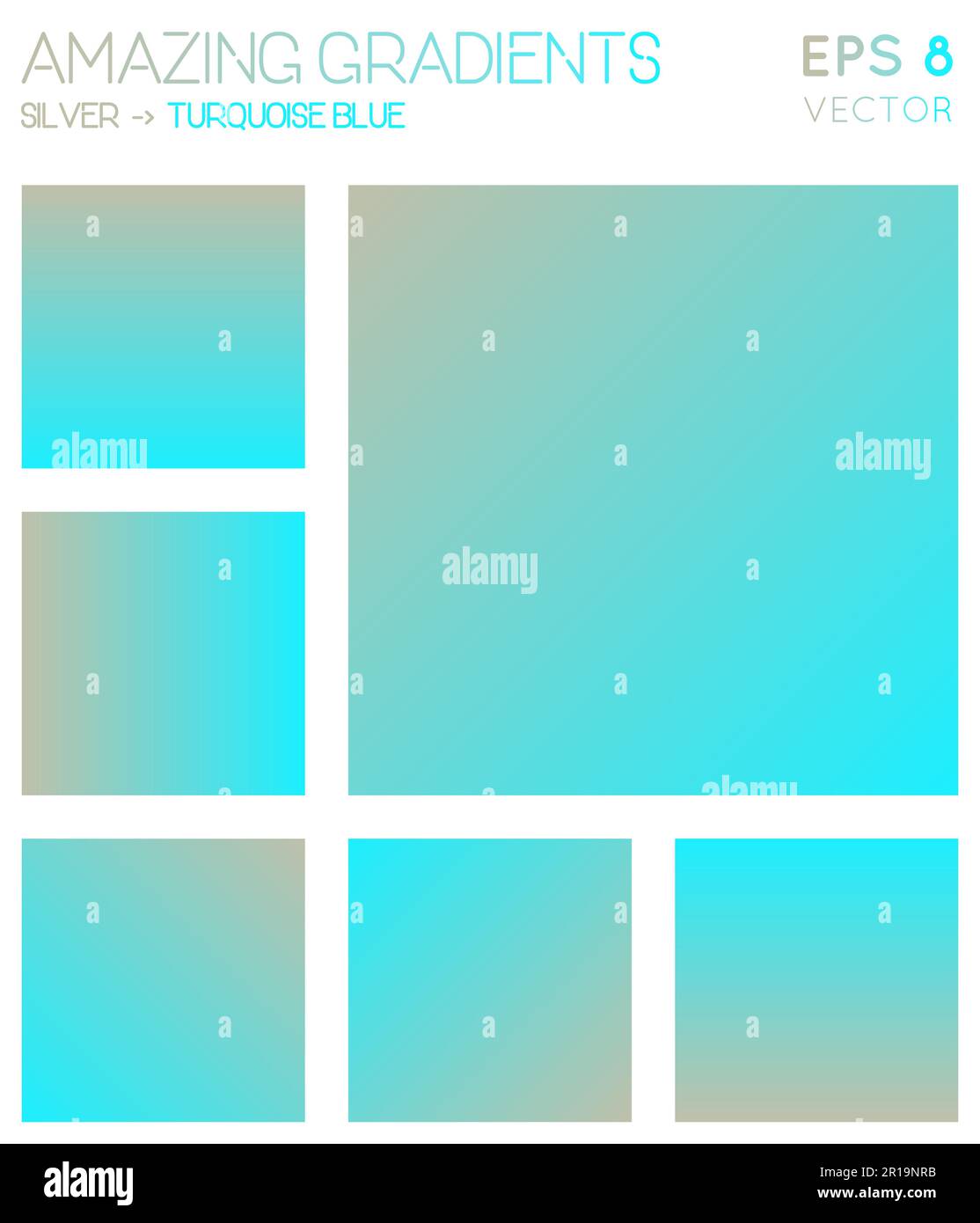 Colorful gradients in silver and turquoise blue color tones. Admirable ...