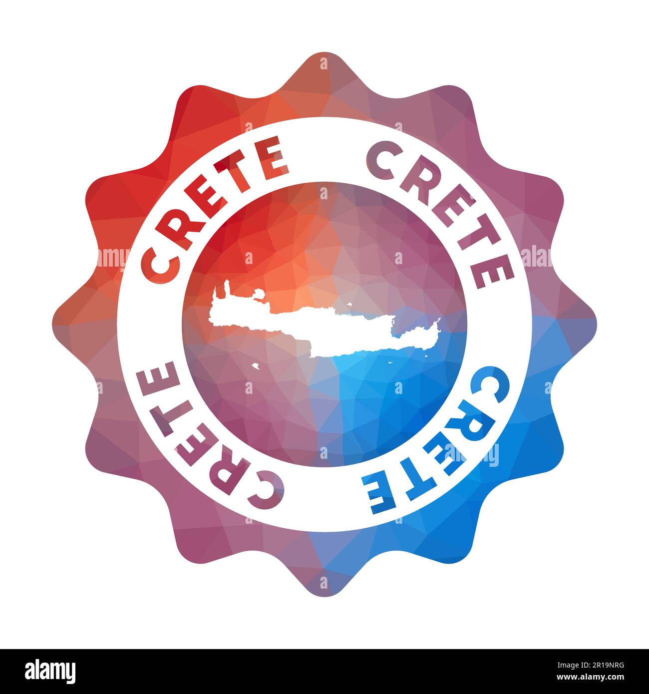 Crete low poly logo. Colorful gradient travel logo of the island in ...