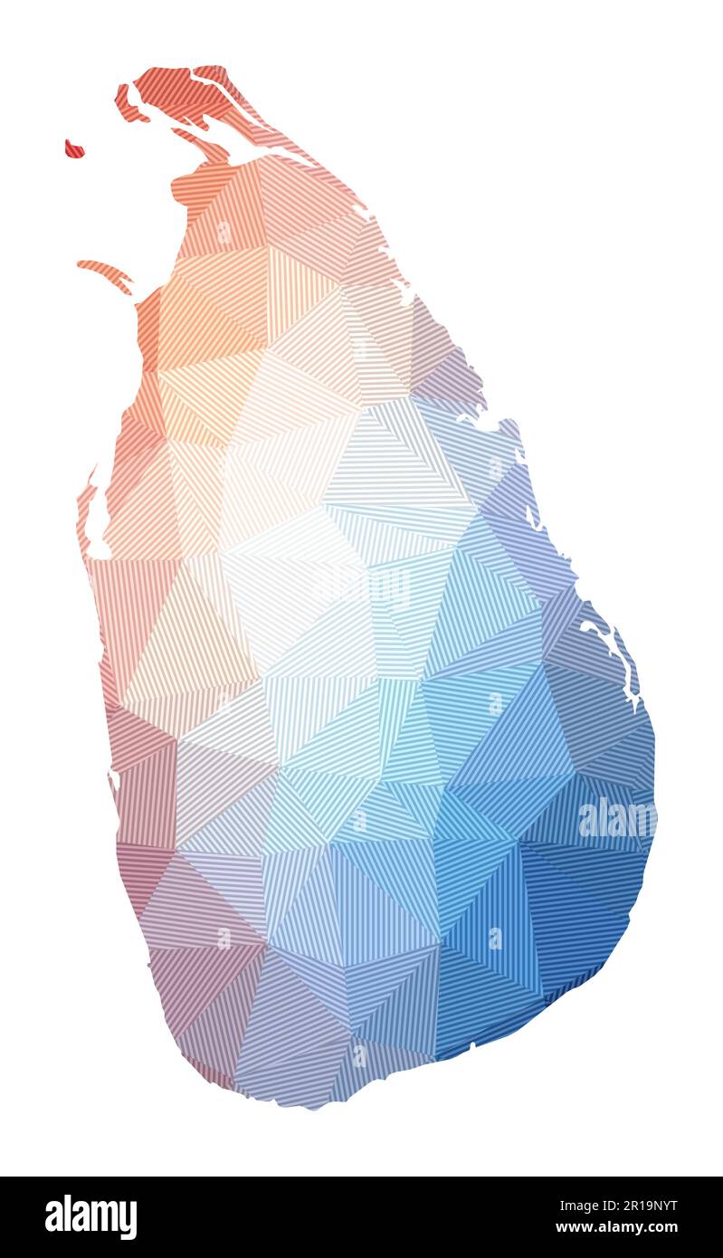 Map of Sri Lanka. Low poly illustration of the country. Geometric ...