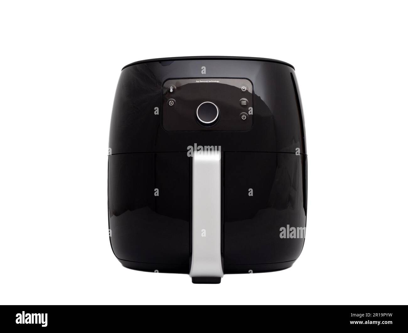 Black fryer on a white background. Deep fryer close-up Stock Photo - Alamy