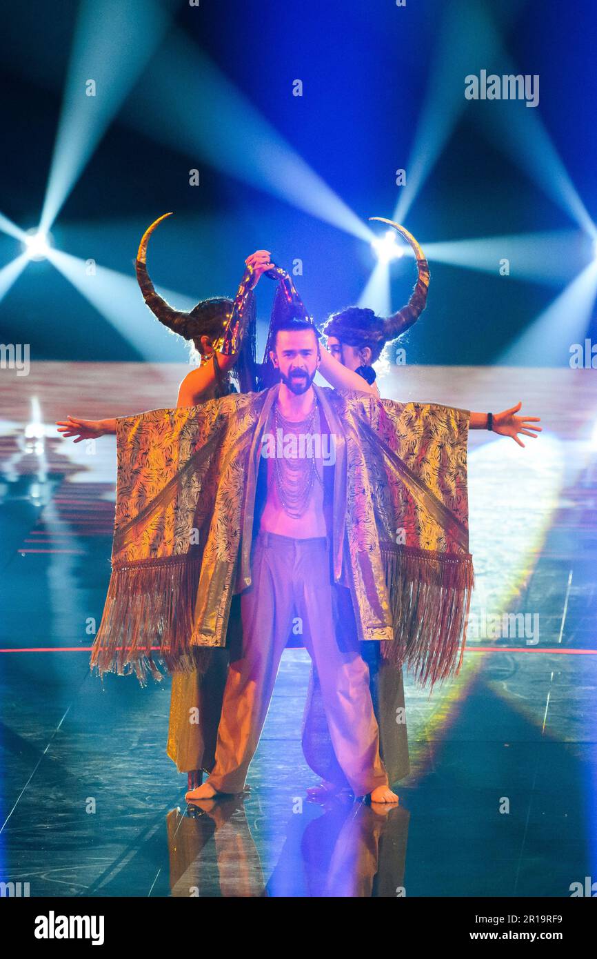 Liverpool, UK. 12 May 2023. Pasha Parfeni representing Moldova during ...