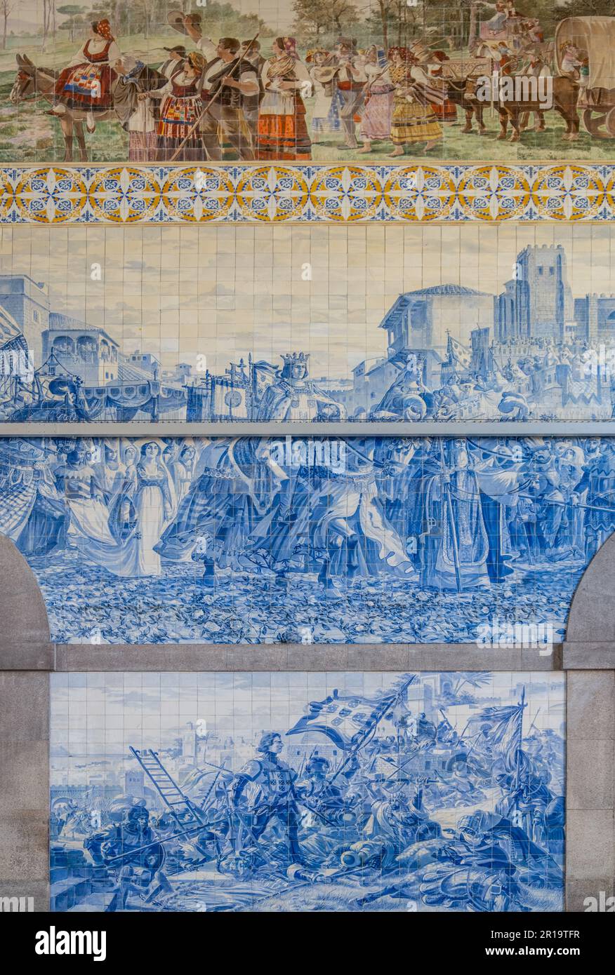 Porto, Portugal - April 19, 2023: The azulejos (traditional ceramic ...