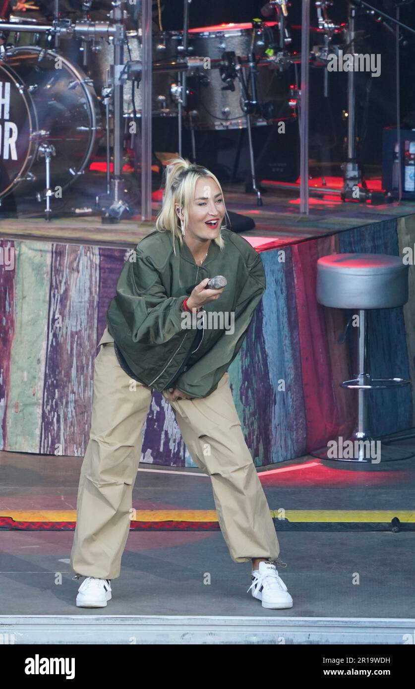 Bad Segeberg, Germany. 12th May, 2023. Singer Sarah Connor sings on ...