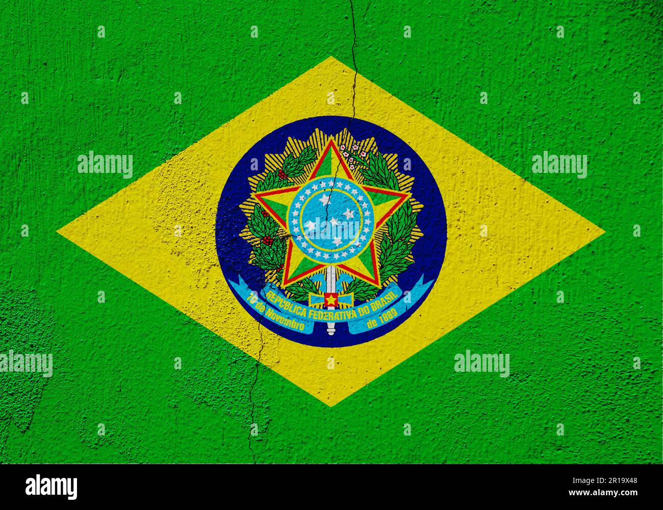 Flag of the Brazil on a textured background. Concept collage Stock ...
