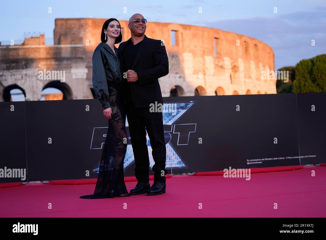 Actor Vin Diesel poses flanked by Meadow Rain Walker upon arrival at ...