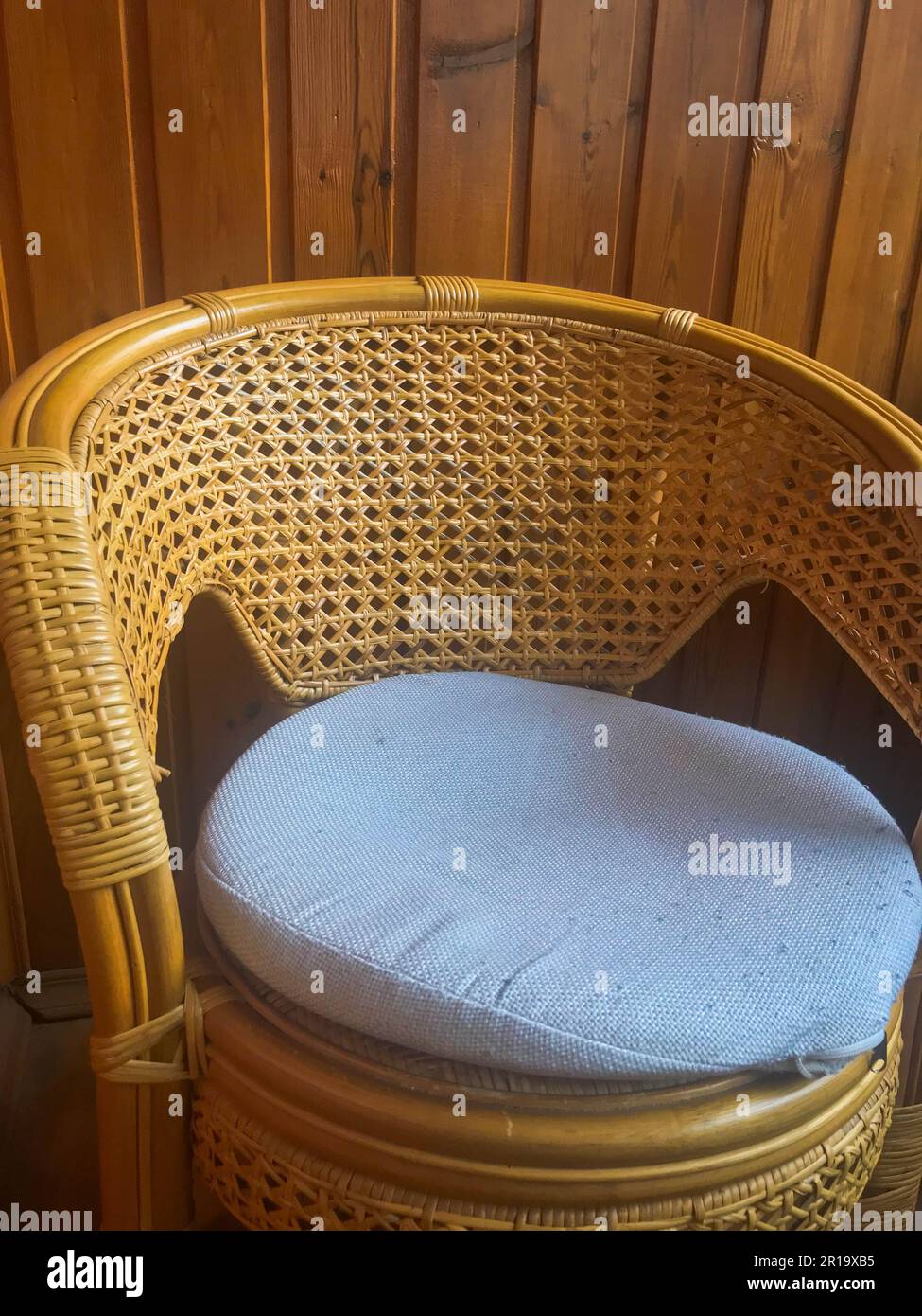 A large brown natural chair made of straw, rattan, wicker garden ...
