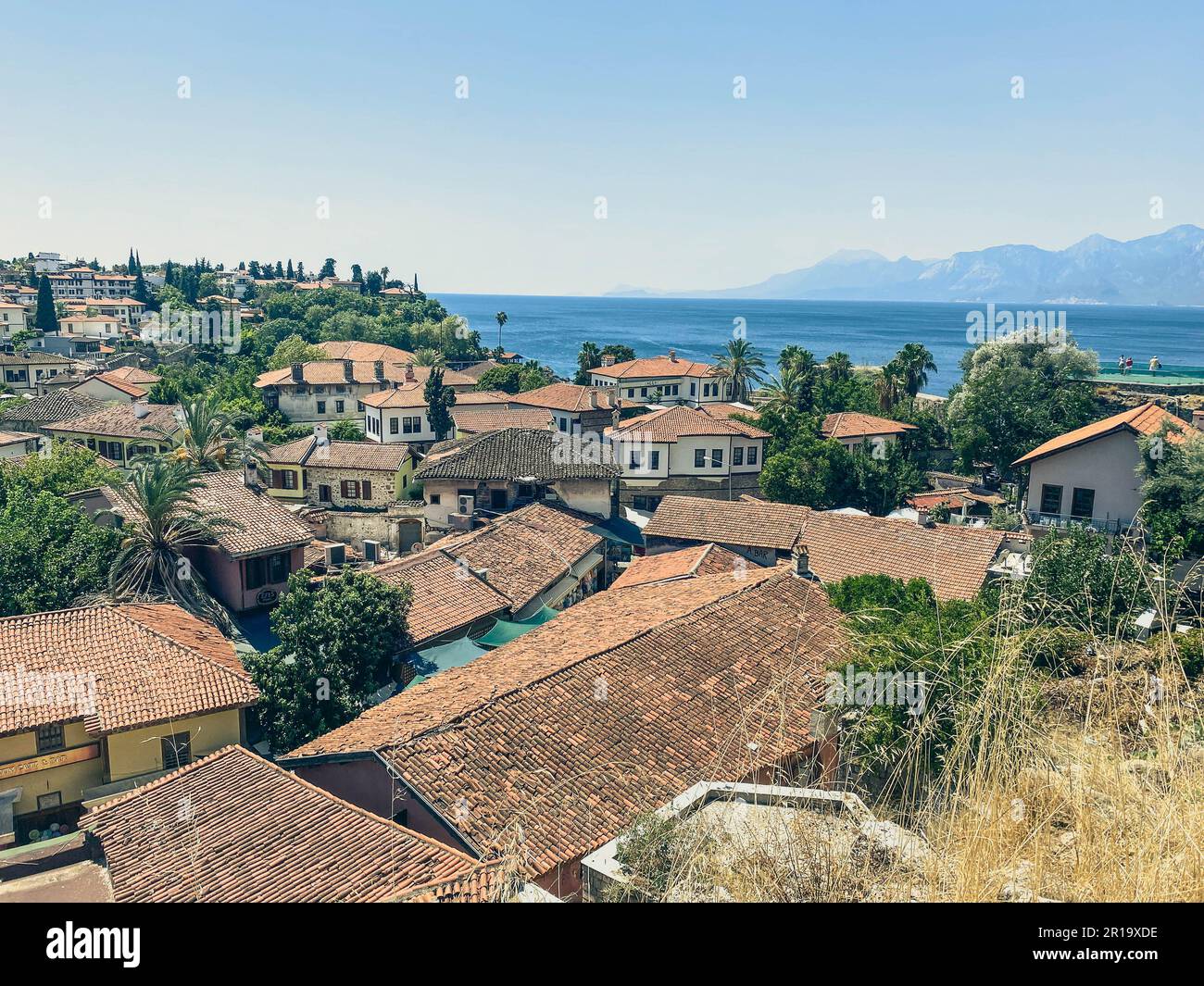 view from a height of a small settlement of local residents. small ...