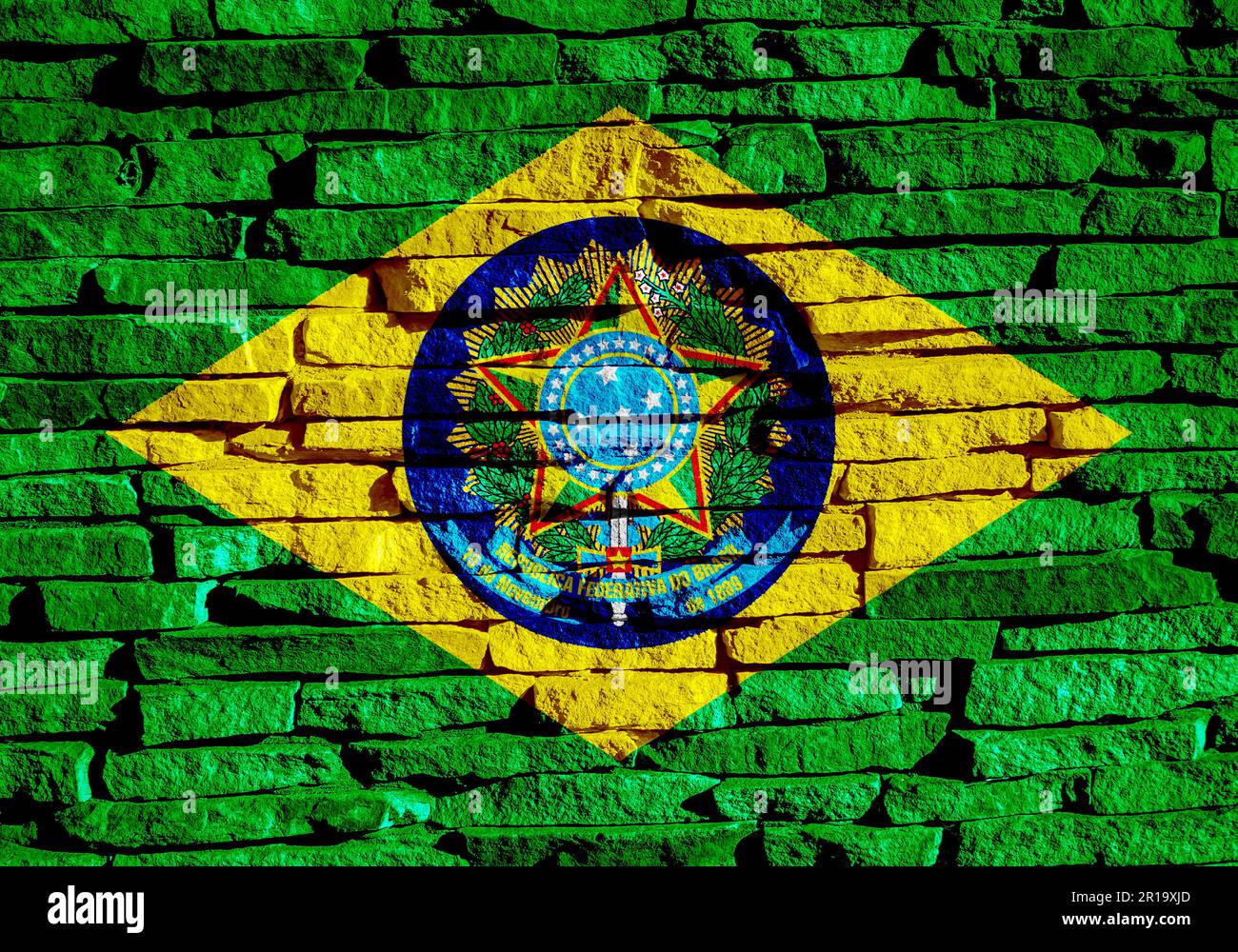 Flag of the Brazil on a textured background. Concept collage Stock ...
