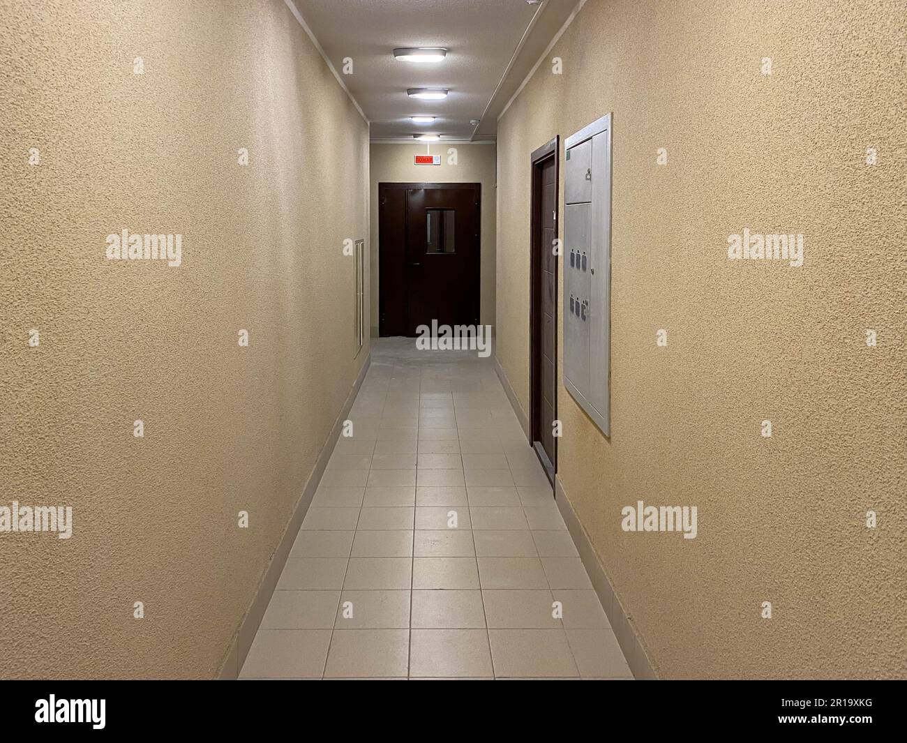 Long narrow corridor inside modern hi-res stock photography and images ...