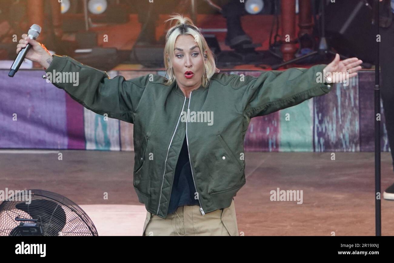 Bad Segeberg, Germany. 12th May, 2023. Singer Sarah Connor sings on ...