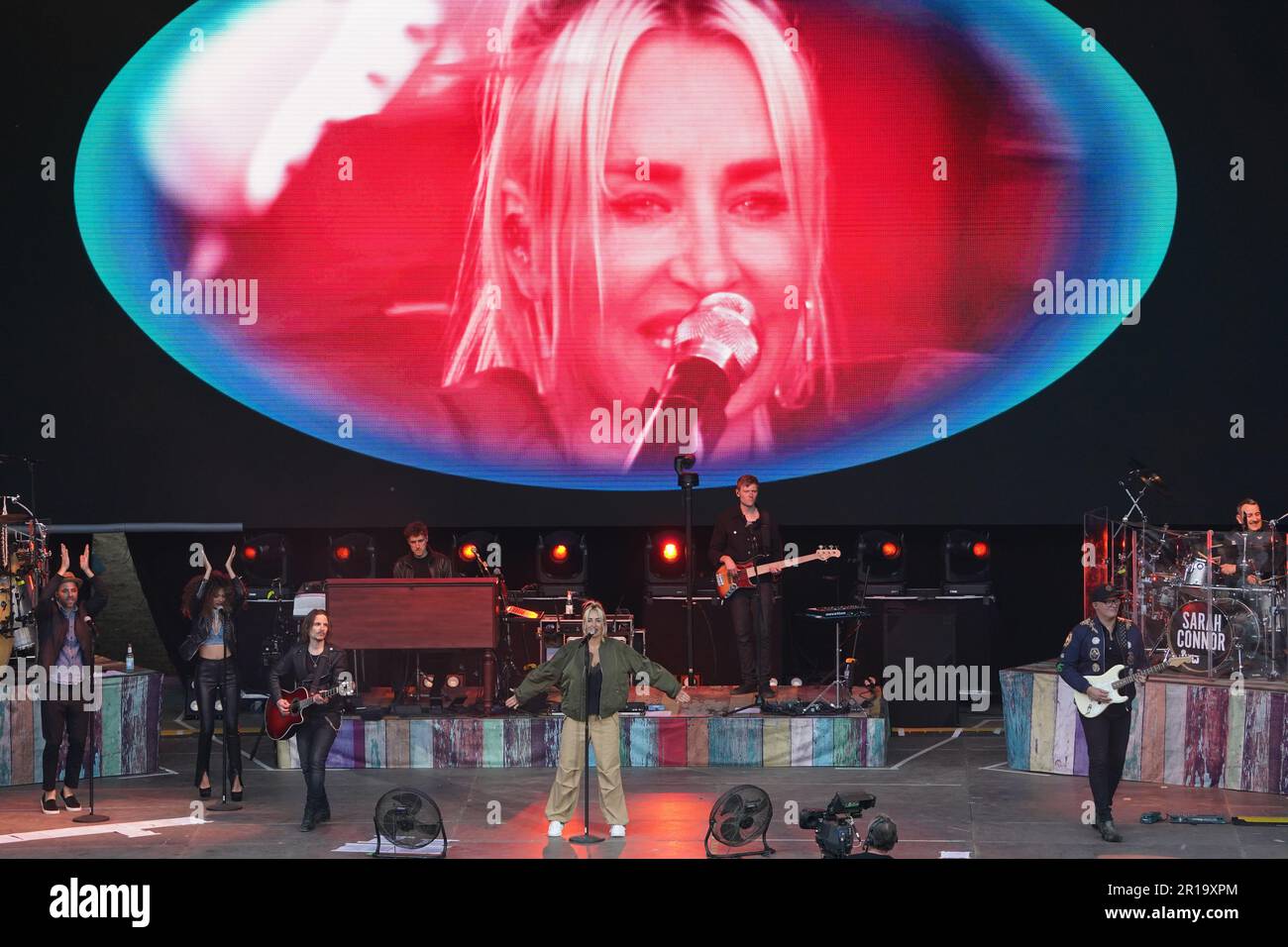 Bad Segeberg, Germany. 12th May, 2023. Singer Sarah Connor sings on ...
