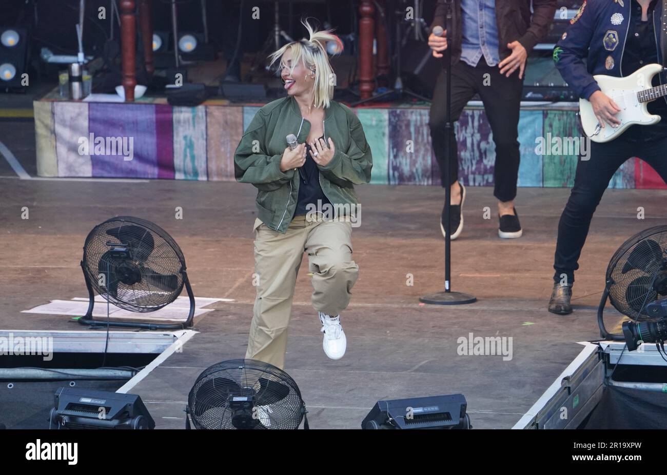 Bad Segeberg, Germany. 12th May, 2023. Singer Sarah Connor sings on ...