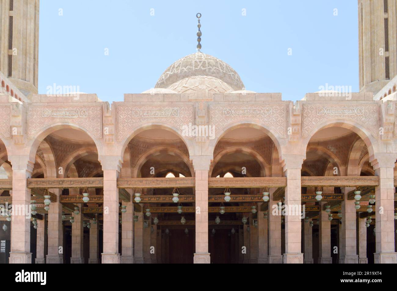 Muslim Islamic Arabian mosque made of white brick for praying ...