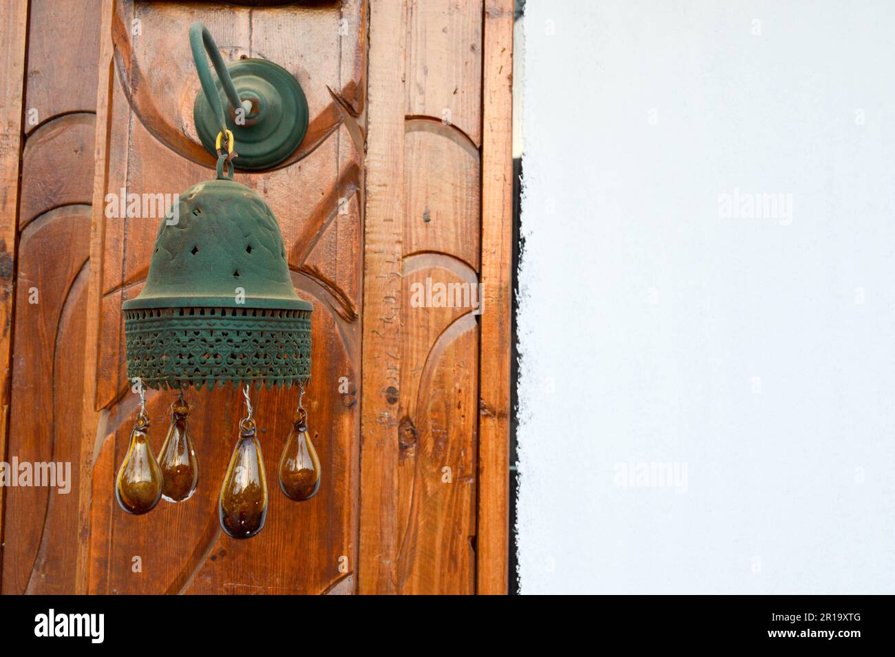 The edges of the Egyptian traditional bell tower bell on the building ...