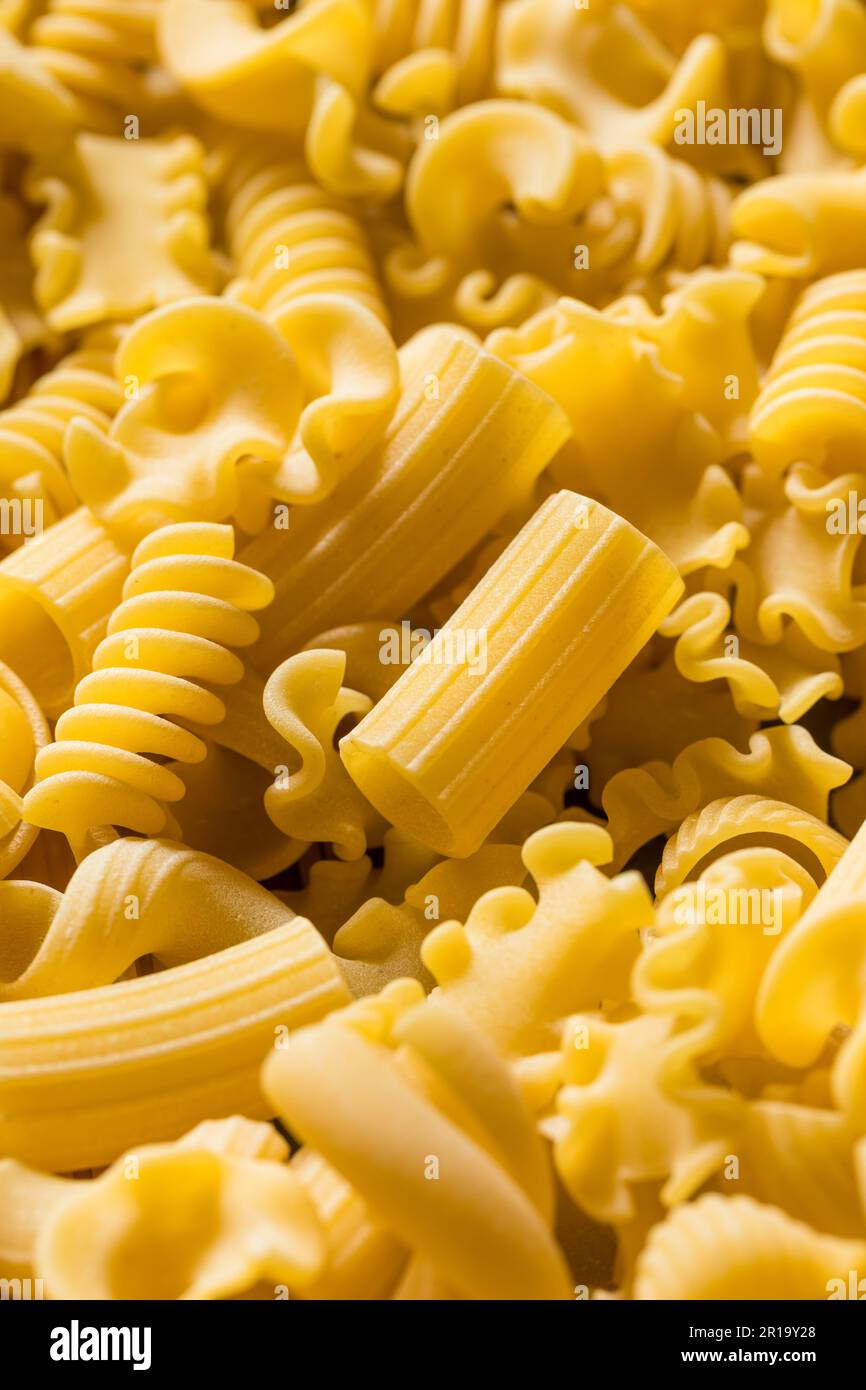 Dry Organic Assorted Italian Pasta in a Pile Stock Photo - Alamy