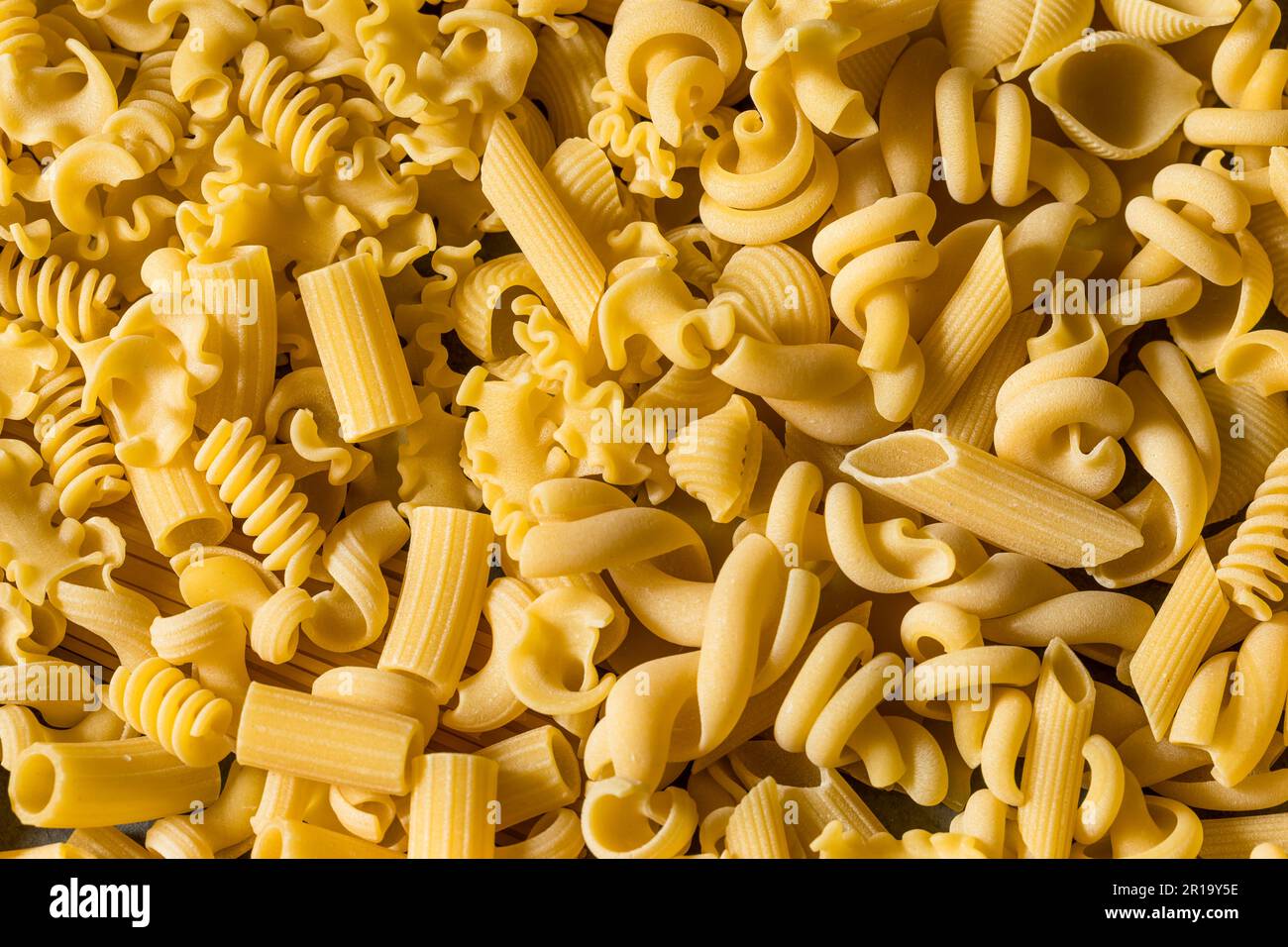 Dry Organic Assorted Italian Pasta in a Pile Stock Photo - Alamy