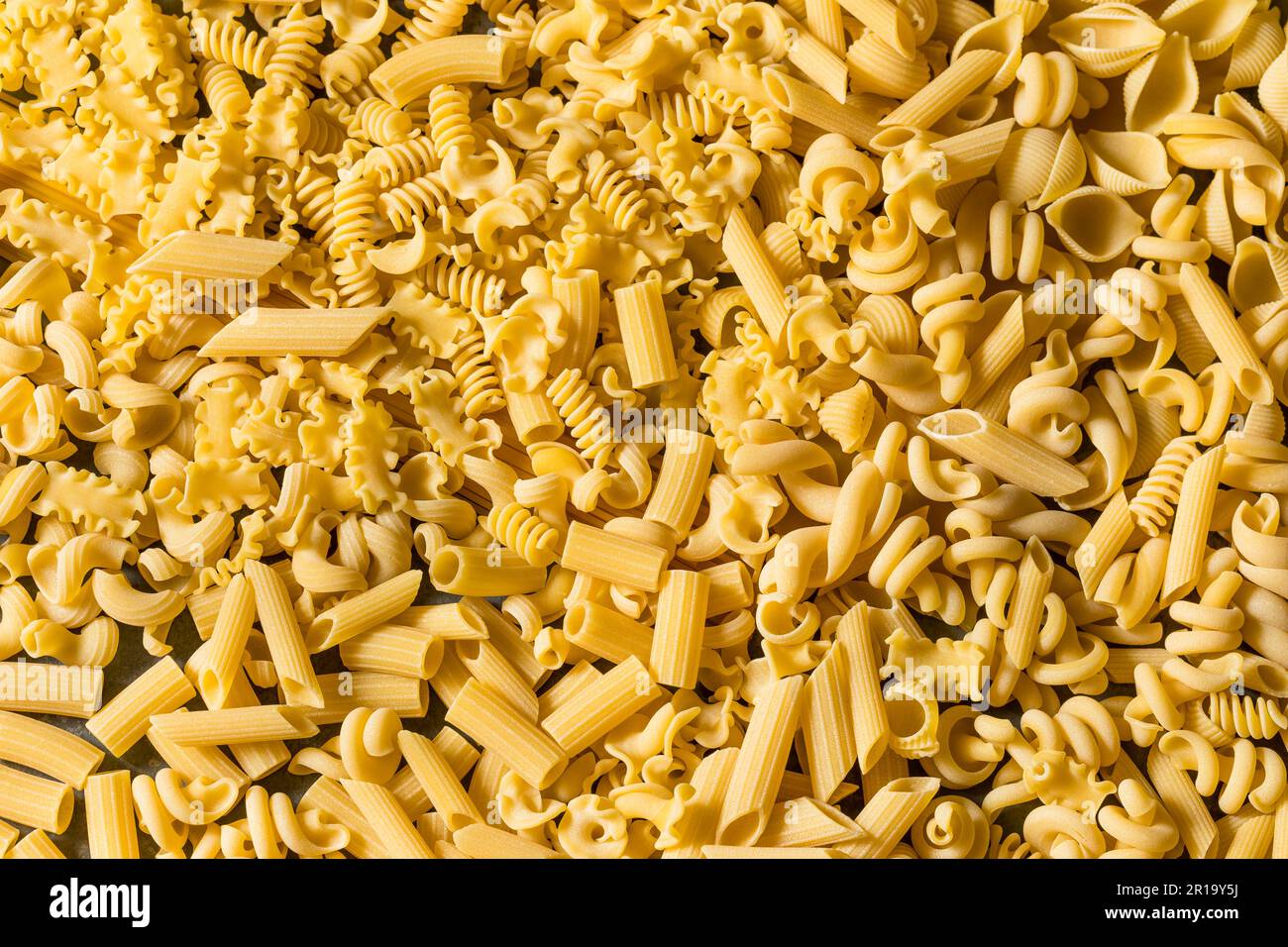 Dry Organic Assorted Italian Pasta in a Pile Stock Photo - Alamy