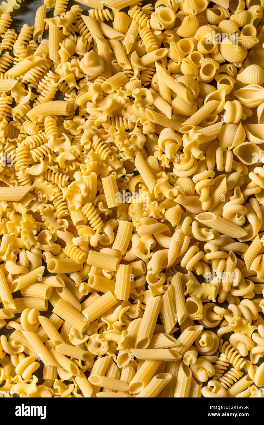 Dry Organic Assorted Italian Pasta in a Pile Stock Photo - Alamy