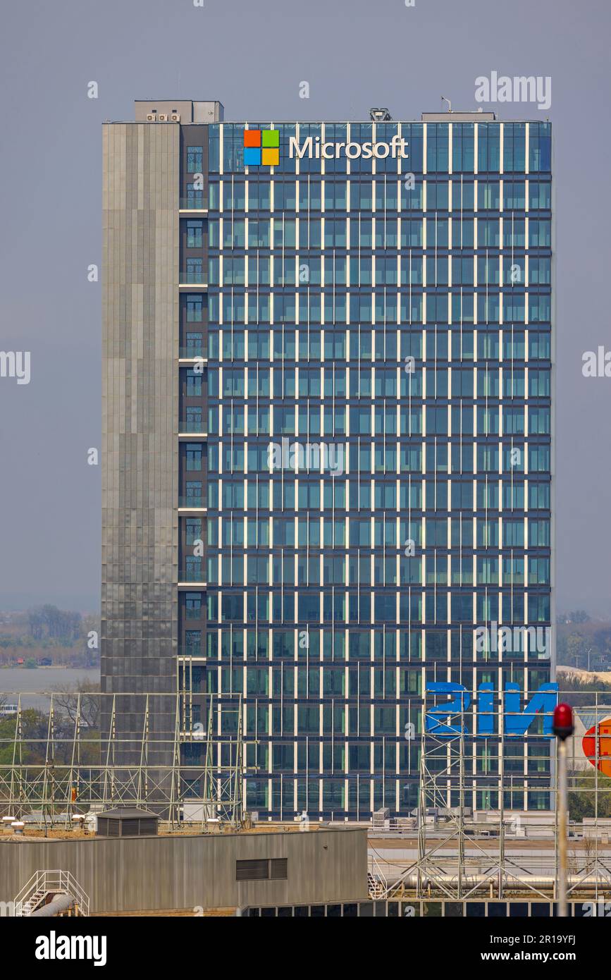 Belgrade, Serbia - April 09, 2023: Computer Software Company Microsoft Office Building ...