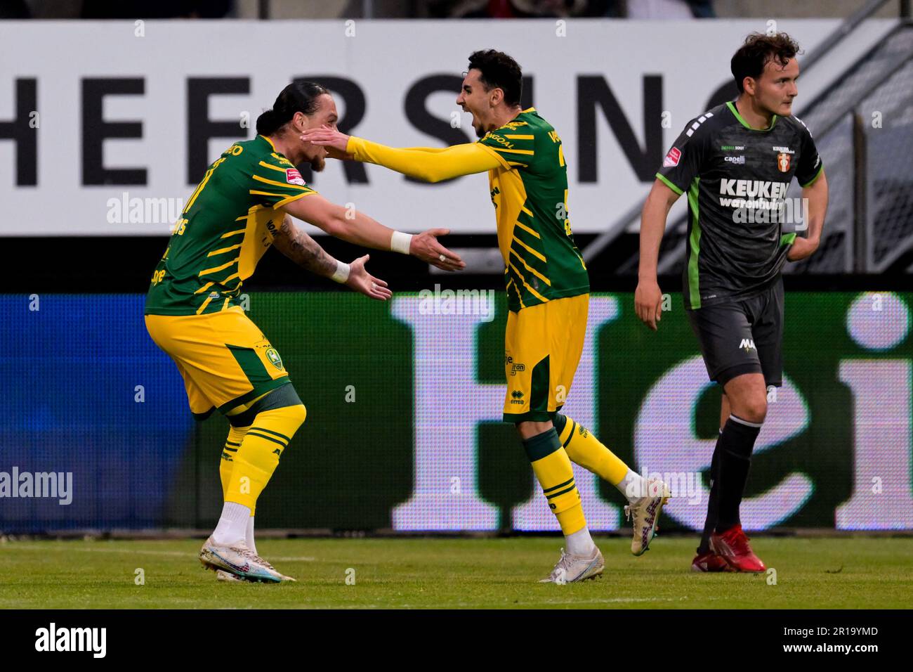 THE HAGUE - Malik Sellouki of ADO Den Haag celebrates the 1-0 during ...