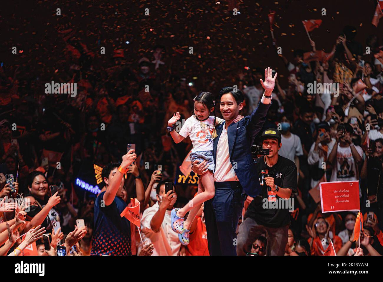 Bangkok, Thailand. 12th May, 2023. Pita Limjaroenrat, PM candidate and leader of Move Forward ...