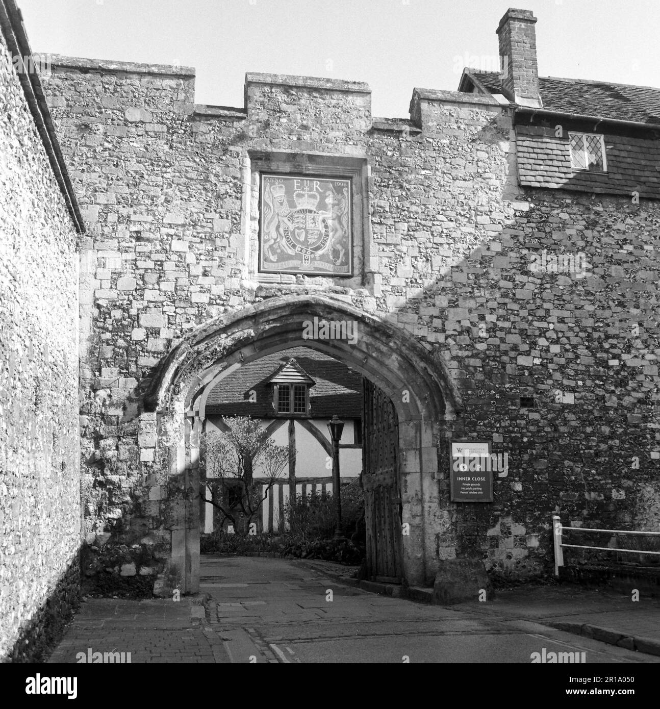 Priors gate also known as winchester cathedral gate hi-res stock ...