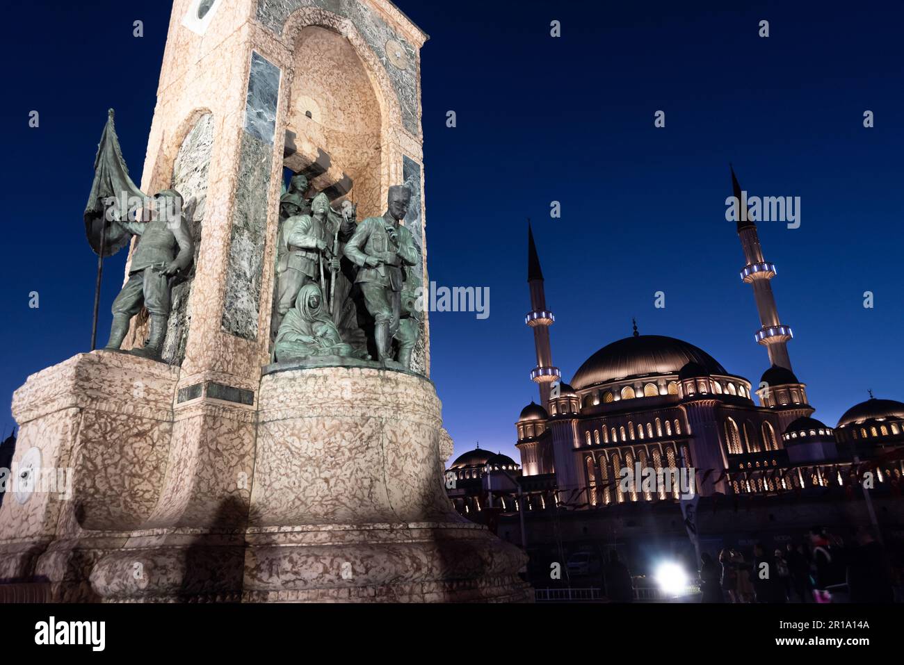 View of the Turkish Republic Monument or Ataturk Statue and the ...