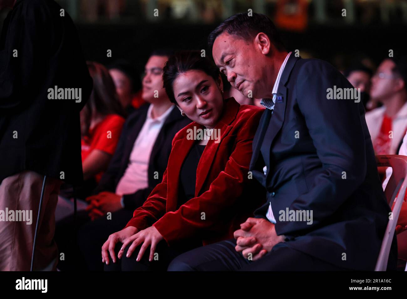 Bangkok, Thailand. 12th May, 2023. Paetongtarn Shinawatra, left, and ...