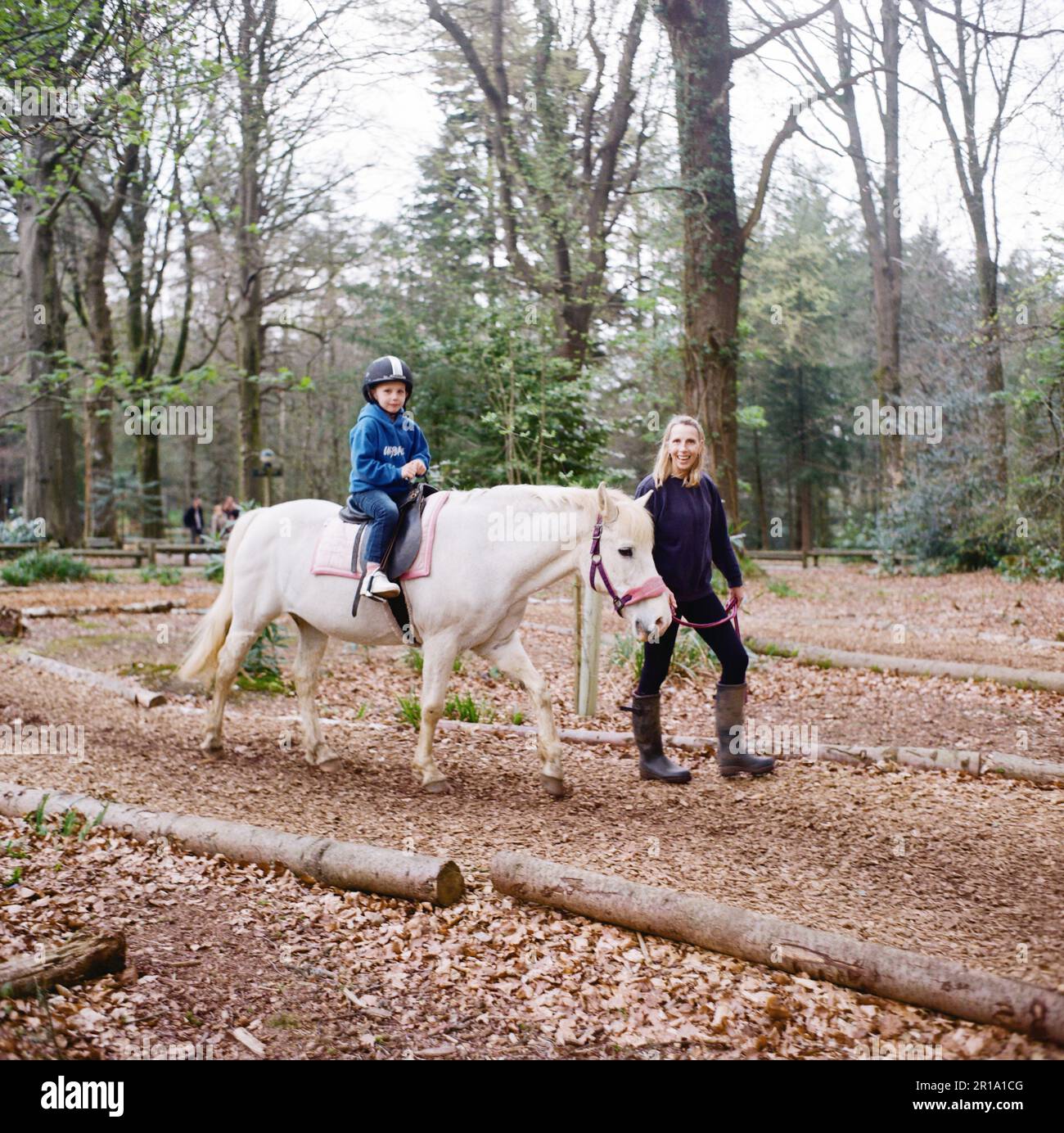 Pony rides at Center Parc's, Longleat, Wiltshire, England, United Kingdom Stock Photo - Alamy