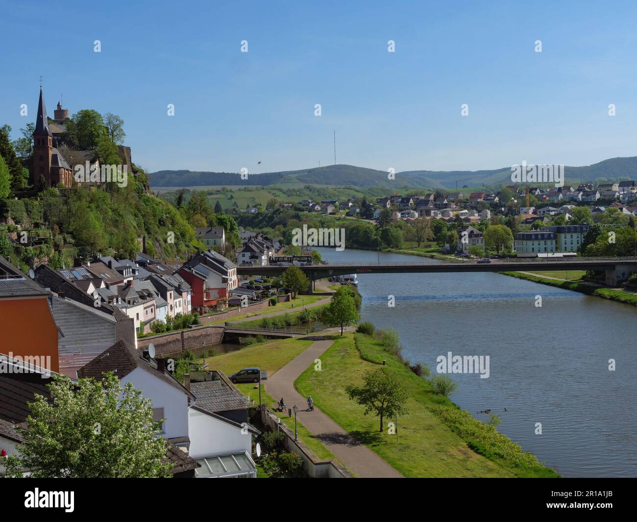 the city of Saarburg at the saar river in germany Stock Photo - Alamy
