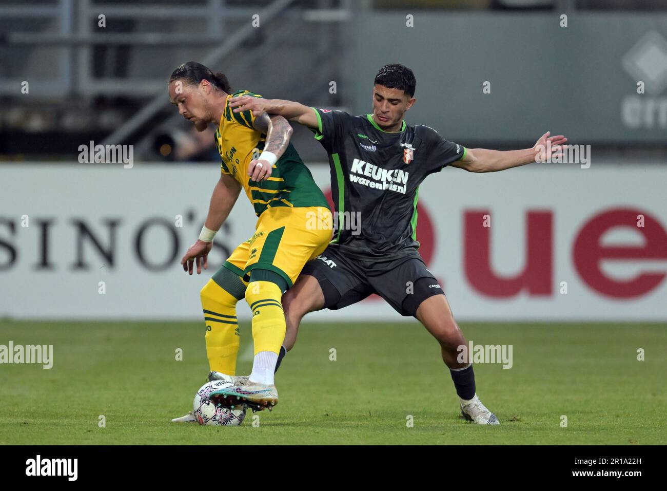 THE HAGUE - (lr) Joel Zwarts of ADO Den Haag, Abdallah Aberkane of FC ...