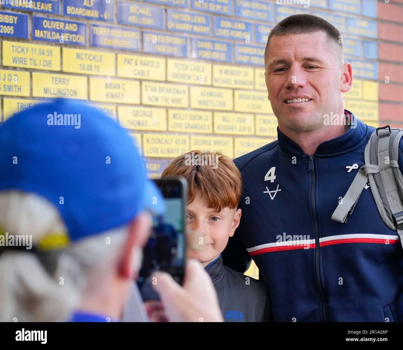Shaun Kenny-Dowall #4 of Hull KR arrives at the stadium before the ...