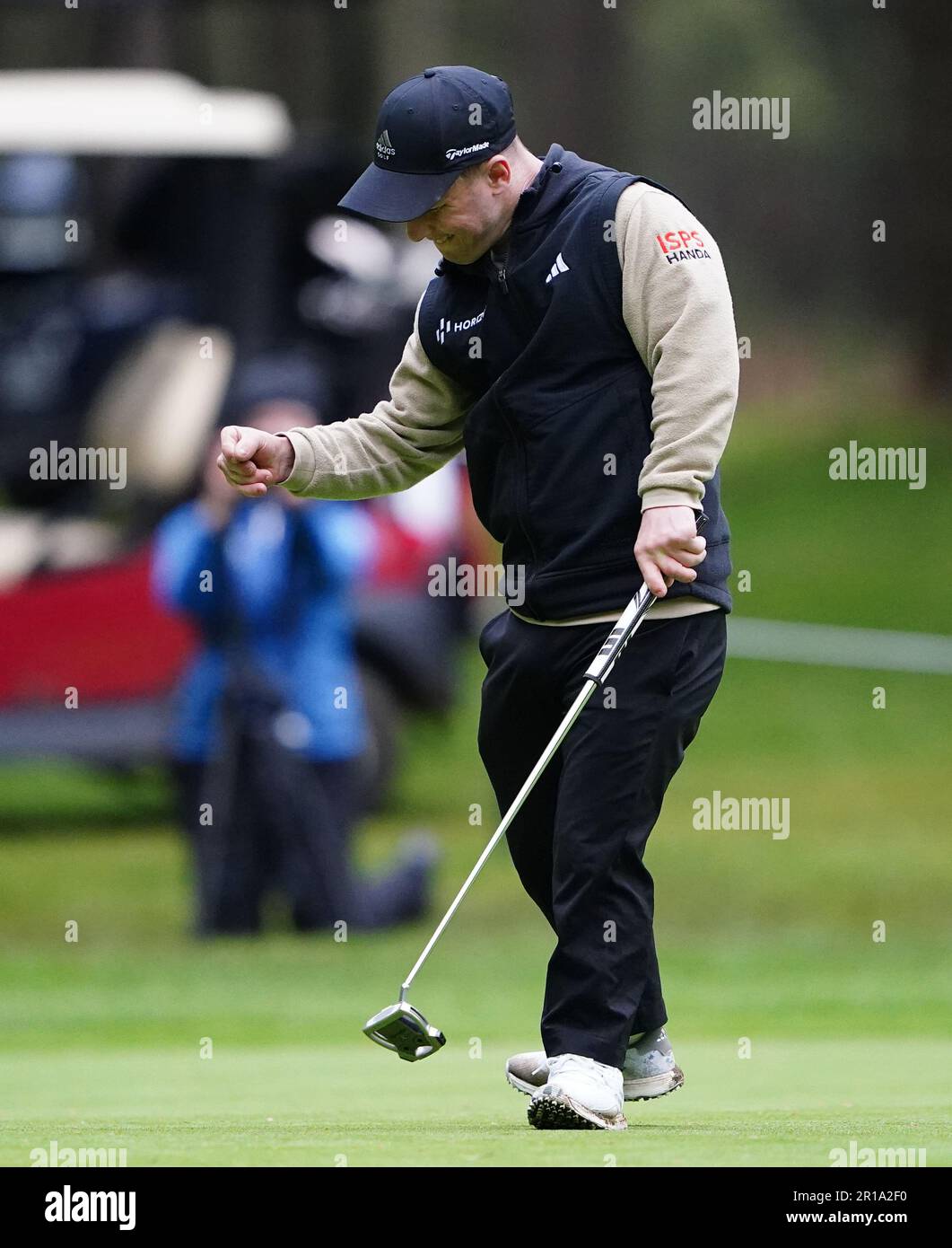 Brendan Lawlor celebrates on the 18th after winning The G4D Open at ...
