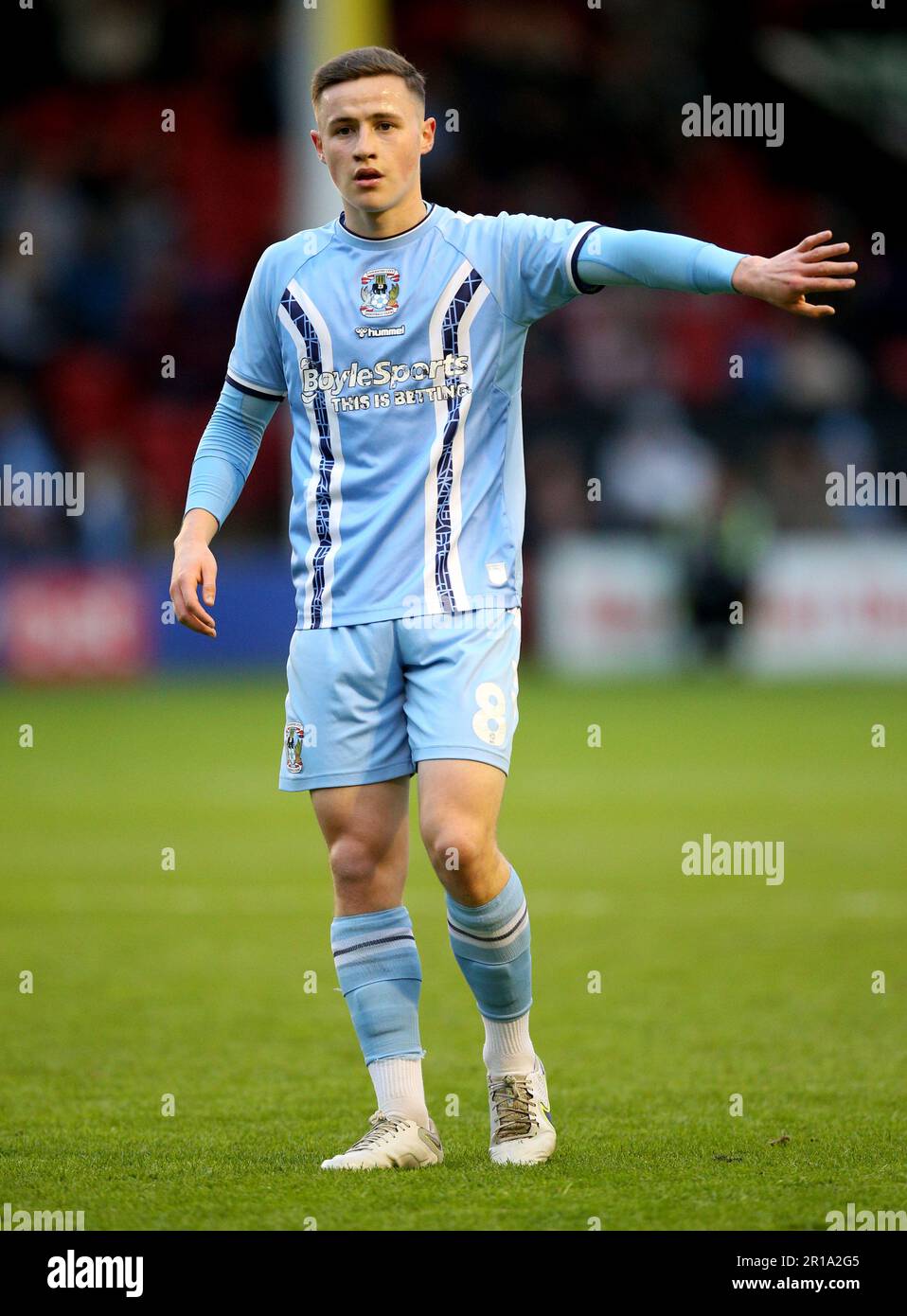 Coventry City’s Aidan Finnegan gestures during the Birmingham Senior ...