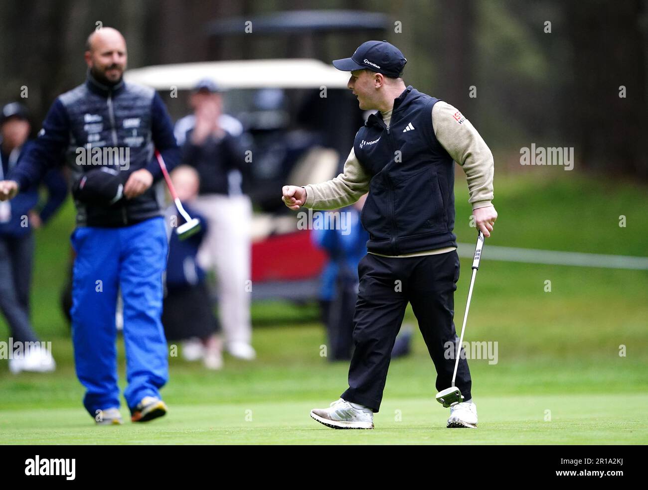 Brendan Lawlor celebrates on the 18th after winning The G4D Open at ...