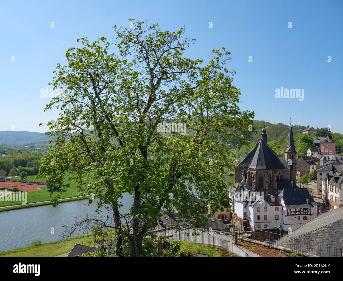 the city of Saarburg at the saar river in germany Stock Photo - Alamy