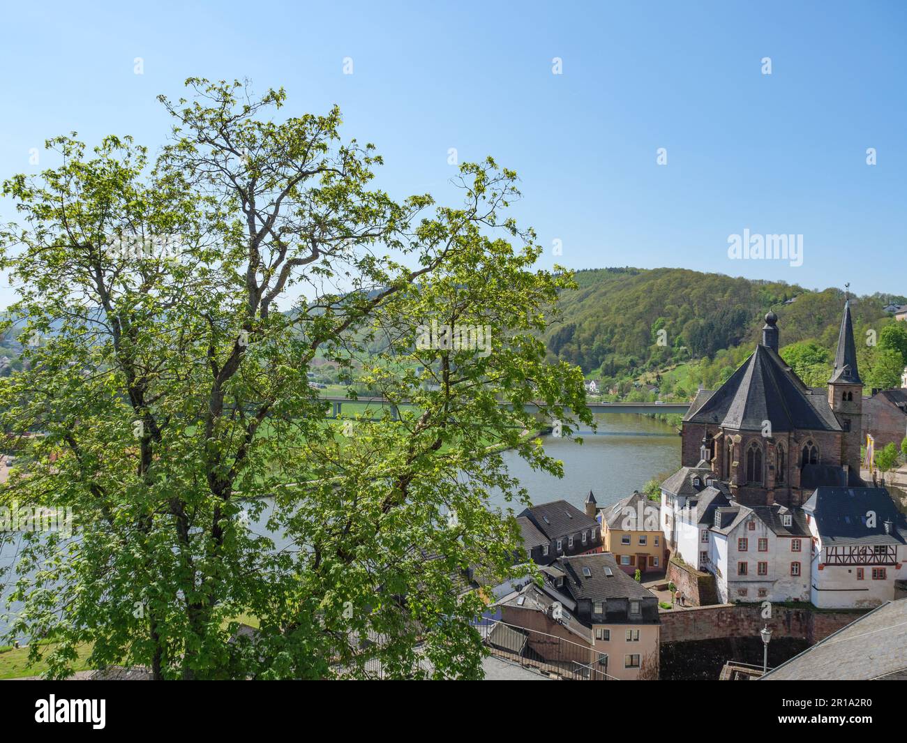 the city of Saarburg at the saar river in germany Stock Photo - Alamy