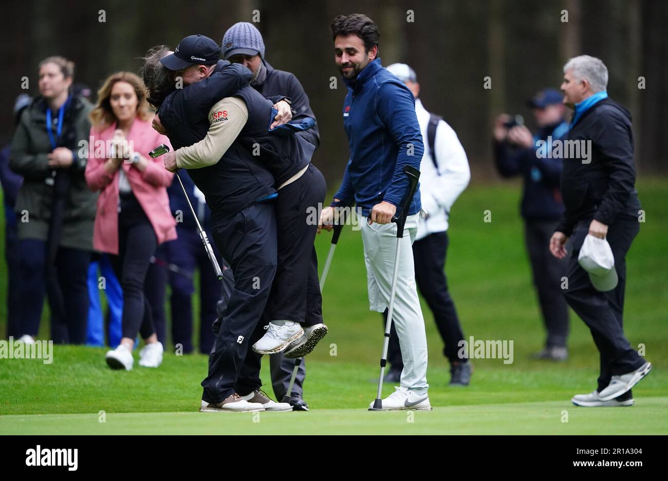 Brendan Lawlor celebrates on the 18th after winning The G4D Open at ...