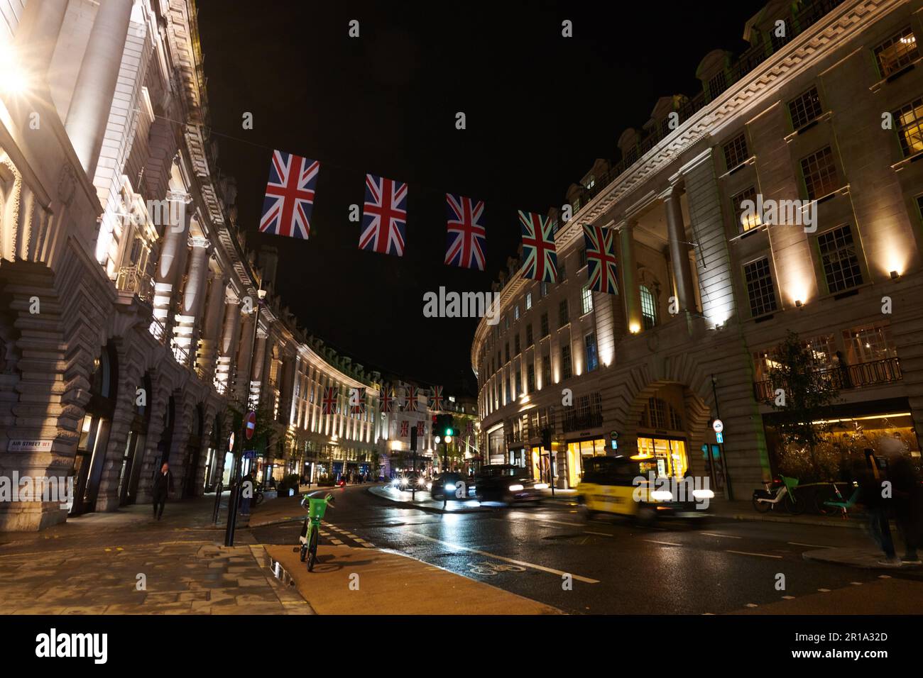 Union Jack flags on display for the King's Coronation in Oxford Street ...