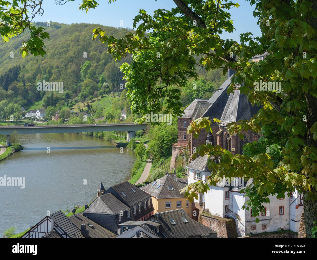 the city of Saarburg at the saar river in germany Stock Photo - Alamy