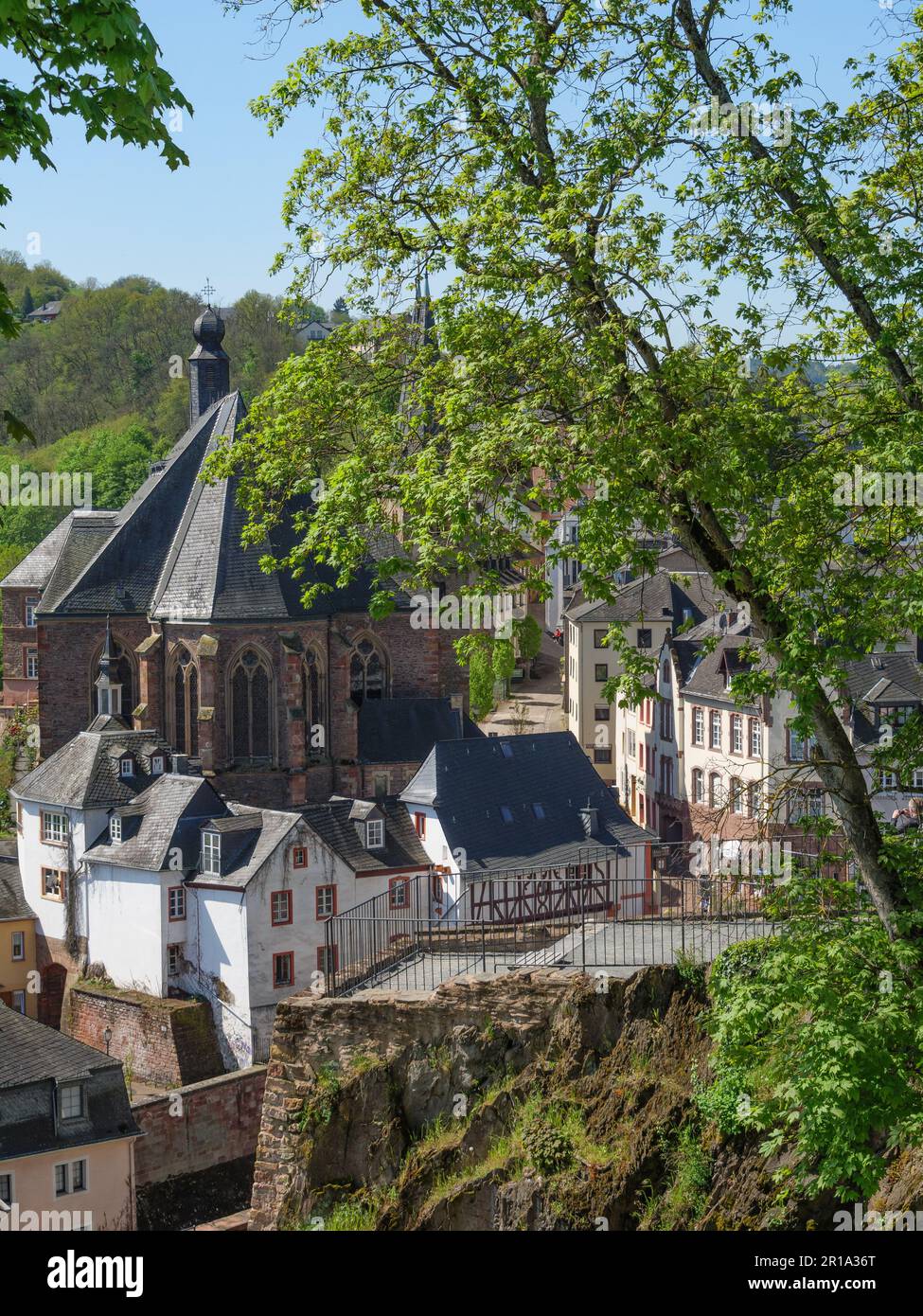 the city of Saarburg at the saar river in germany Stock Photo - Alamy